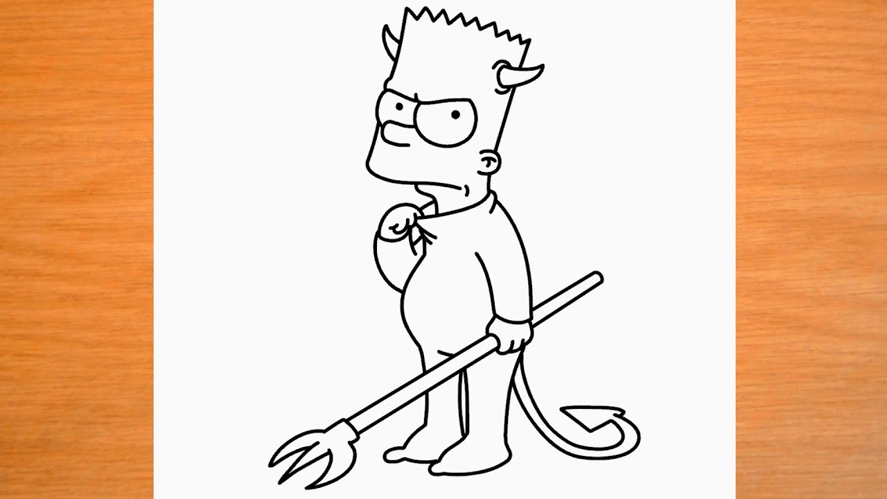How to draw Bart Simpson devil halloween - YouTube