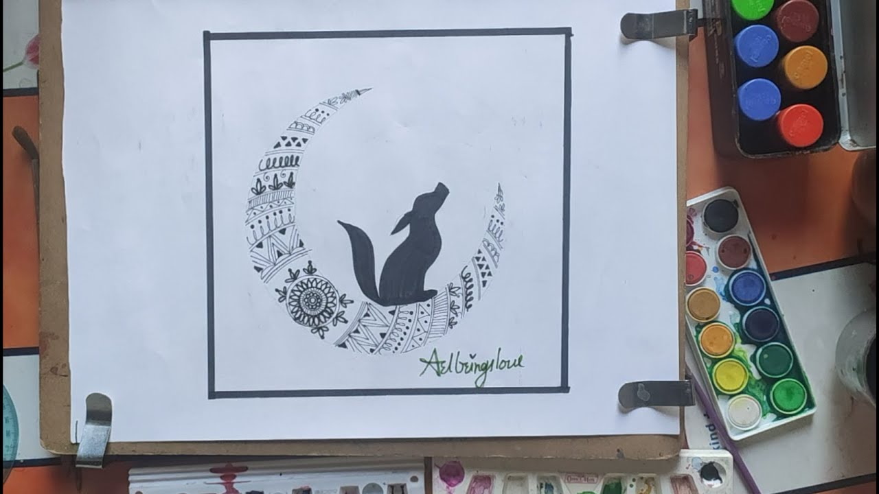 Fine Line Art Of Howling Wolf|ArtBringsLove|Video_04 - YouTube