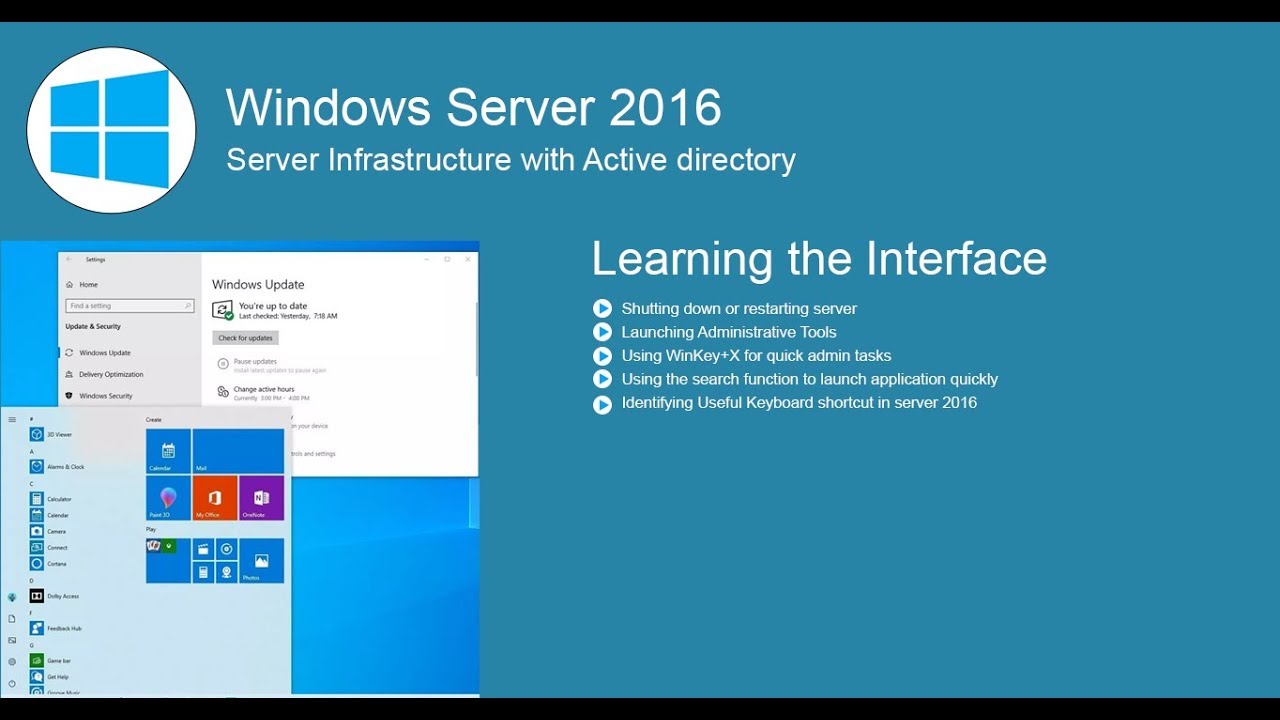 14-Learning the Interface on Windows SERVER2016 Full Video - YouTube