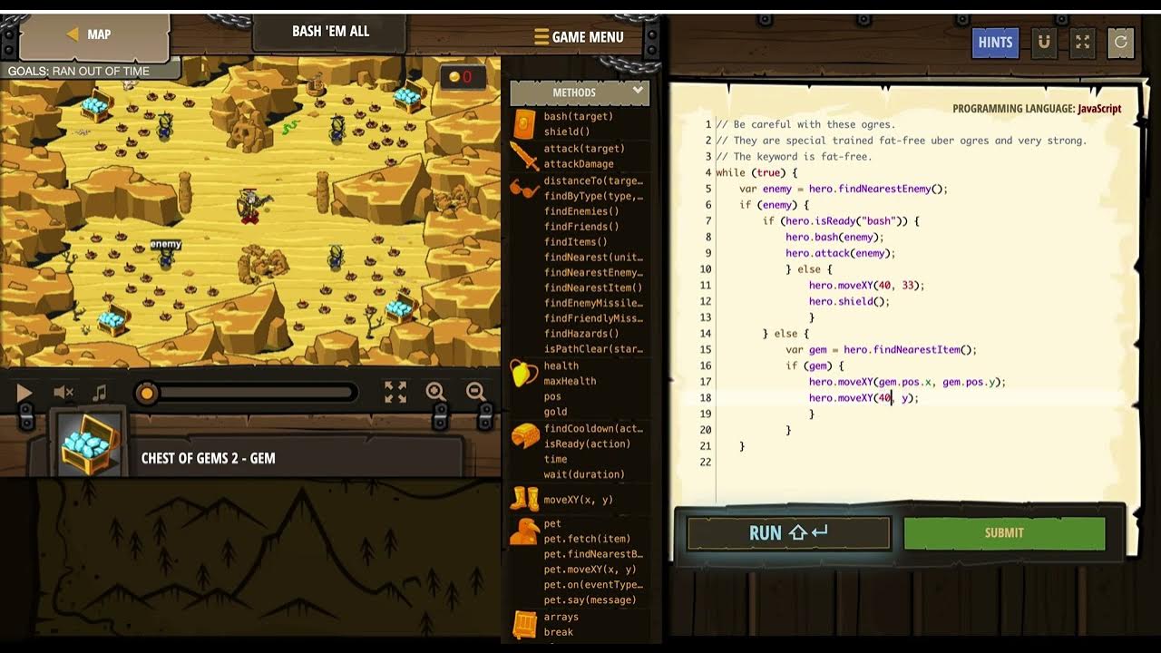 CodeCombat - Bash Em All - JavaScript - YouTube
