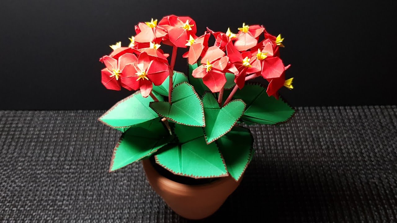 베고니아접기 - Paper begonia - 꽃접기 ( flower )- paper folding - 종이접기 折纸 ...