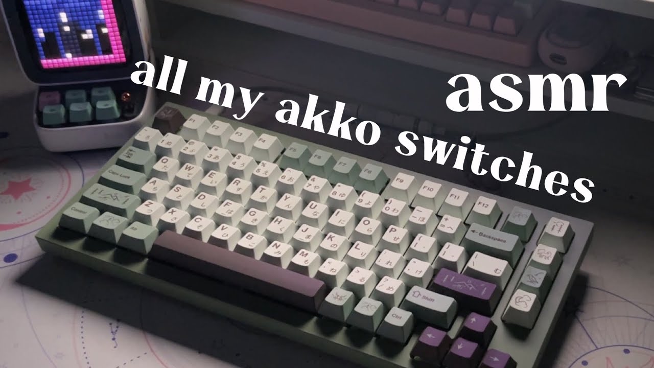 all my akko switches | cozy keyboard asmr ft. keychron q1 🌧️ - YouTube