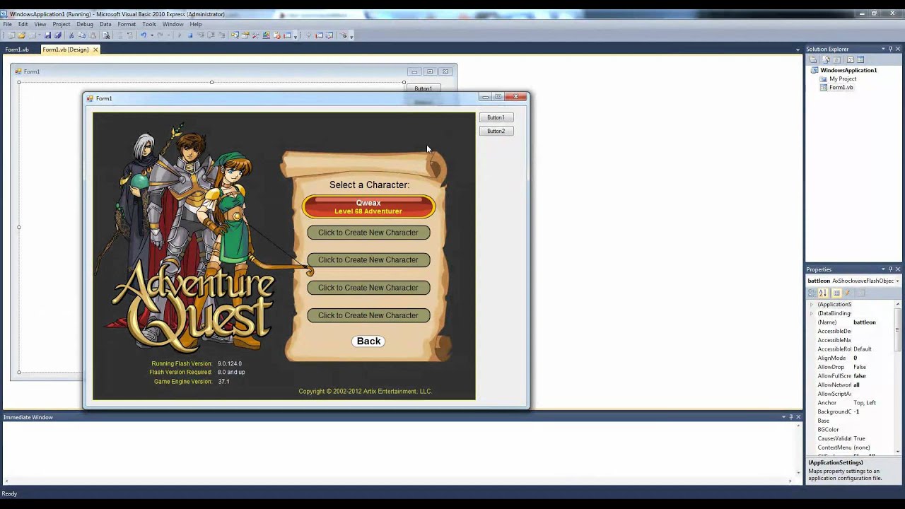 Visual Basic 2010 - Adventure Quest Trainer - YouTube