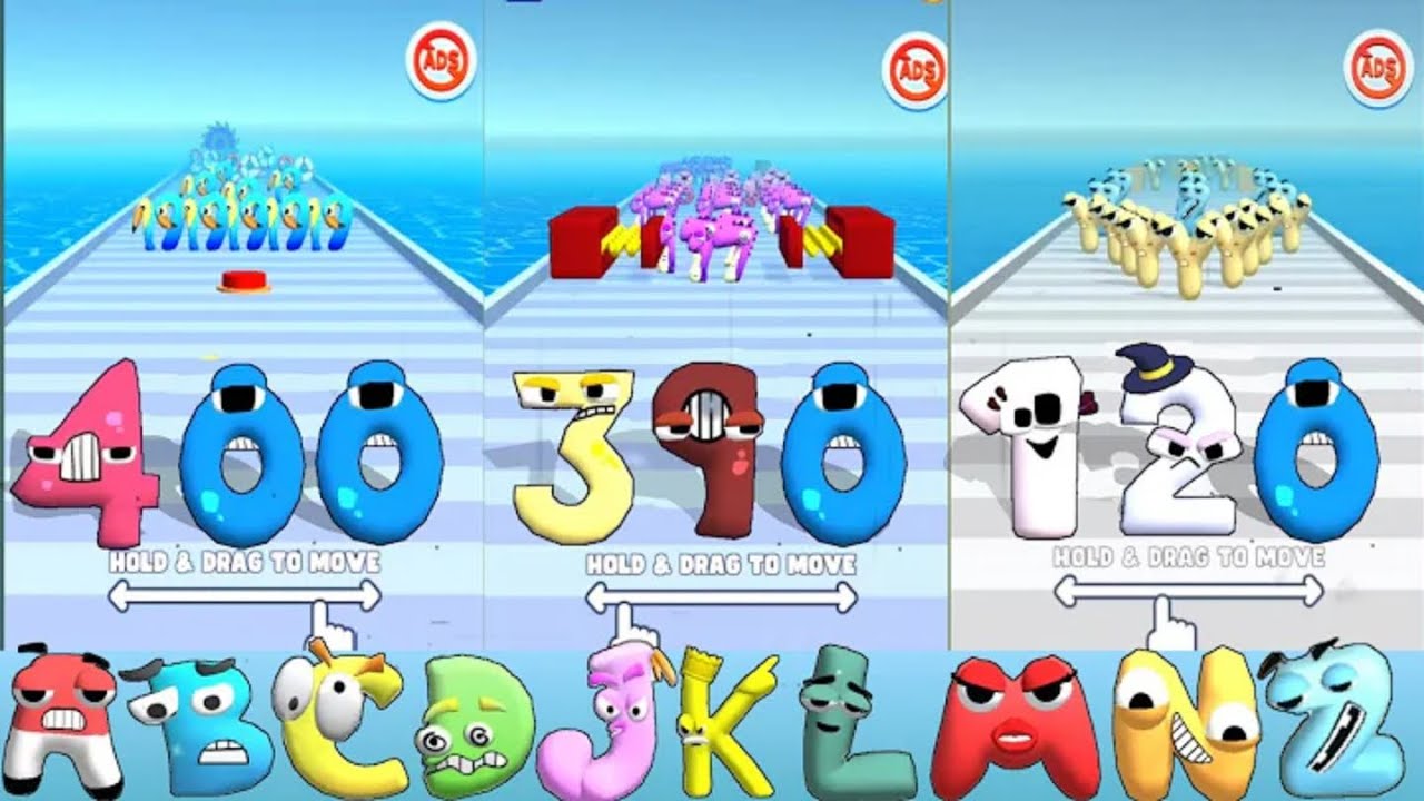 merge alphabet run game play VS town war game play | stun games ...