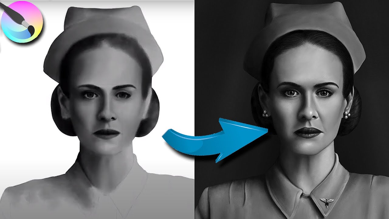 Digital Art Timelapse - 'Mildred Ratched' by Marcus Sigemo - YouTube