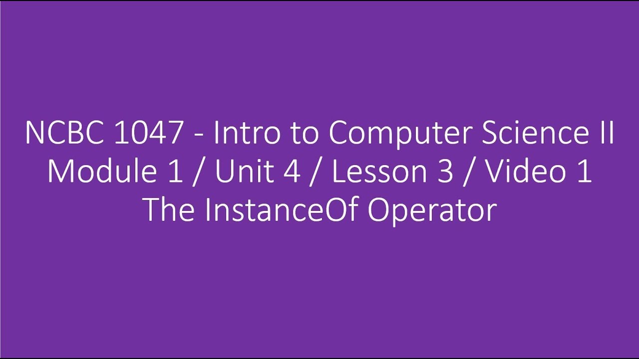 NCBC1047_M1_U4_L3_V1 - YouTube