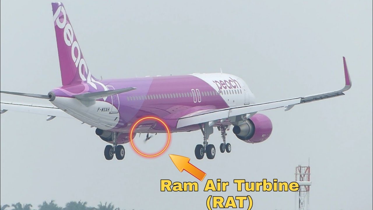 Peach Airbus A320 Landing With Ram Air Turbine (RAT) Deployed AT Kuala ...
