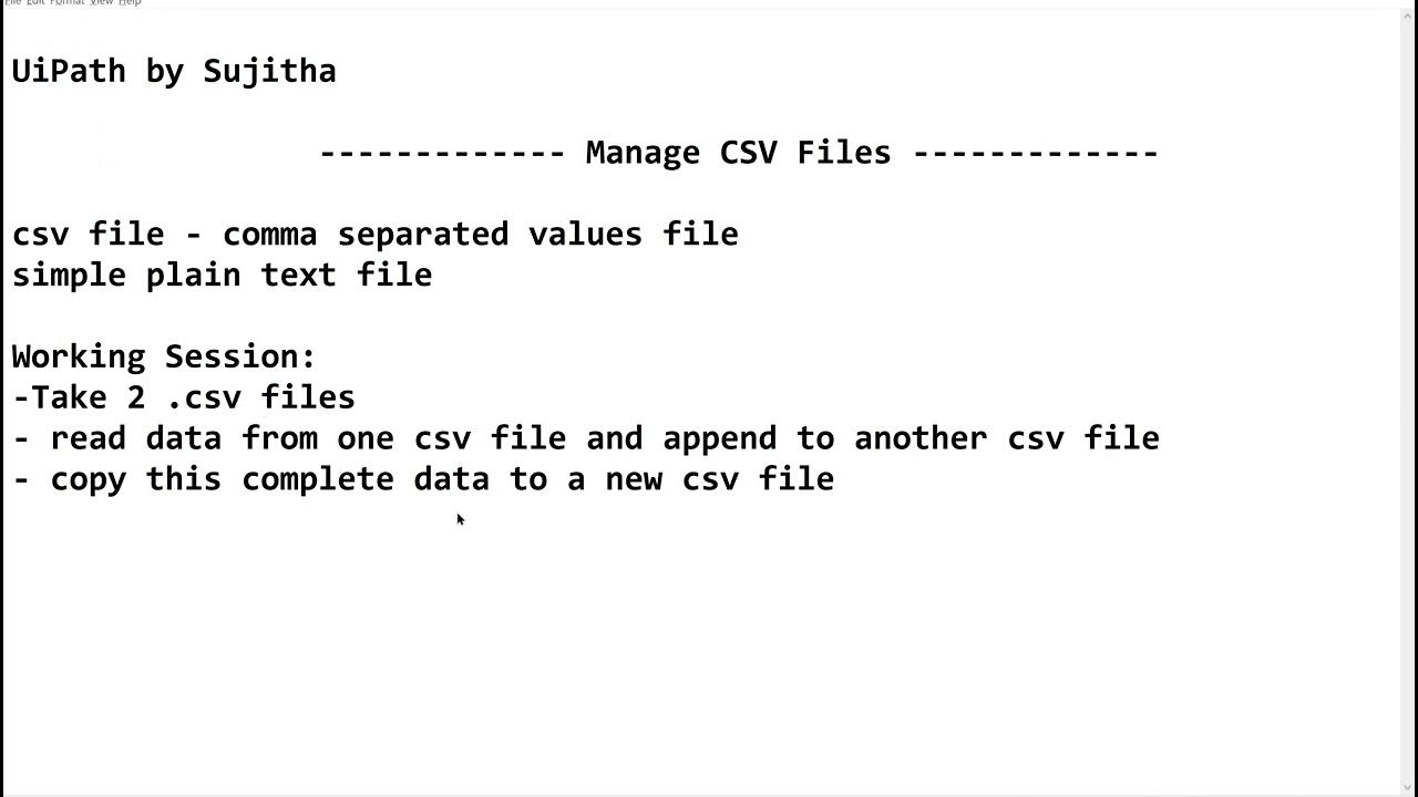 Manage CSV Files | CSV file Automation | example in UiPath Studio using read , write, append csv ...