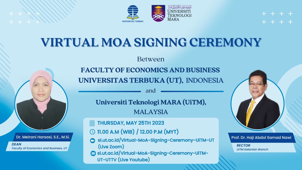 Virtual MOA Signing Ceremony between FEB UT and UiTM Malaysia - YouTube