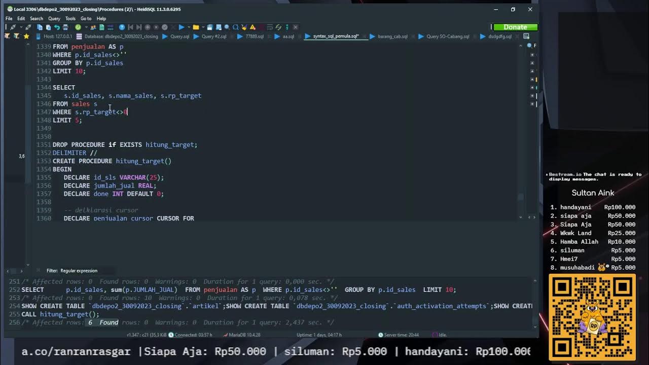 SQL Lanjutan - CURSOR di SQL - YouTube