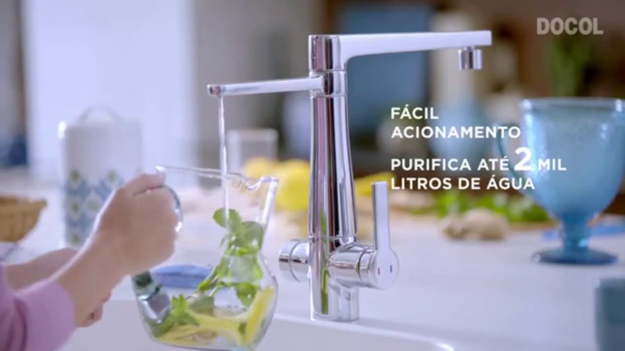 Torneira com Filtro Vitalis Docol / Purificador de água - YouTube