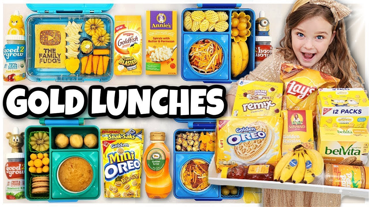 Eating Only GOLD Food For a Week of School Lunches | ONE Color Lunch ...