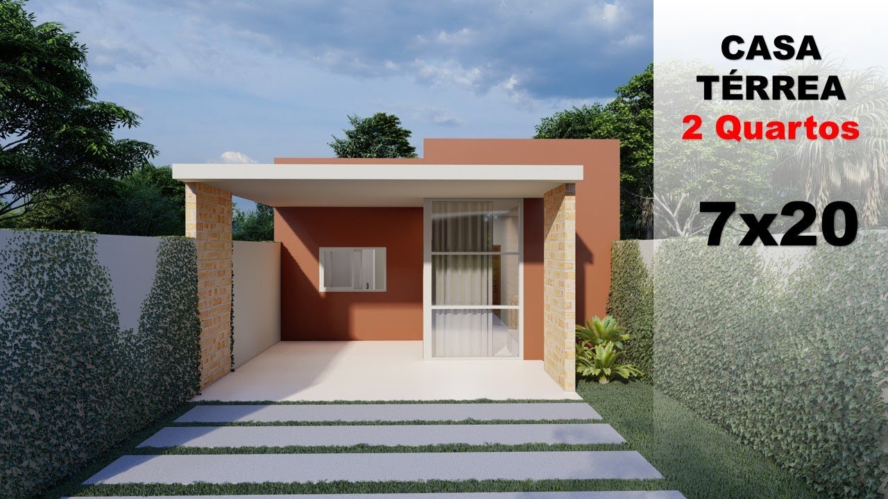 2 Bedrooms Small House Design Idea 7x20 House Tour │Projeto de Casa ...
