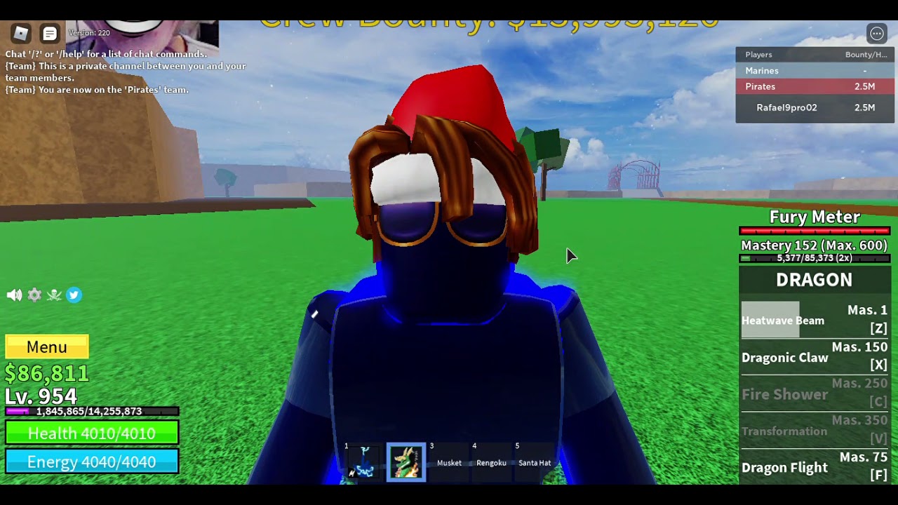 Roblox Blox fruit Dragon Heatwave Beam and Dragonic Claw attack - YouTube