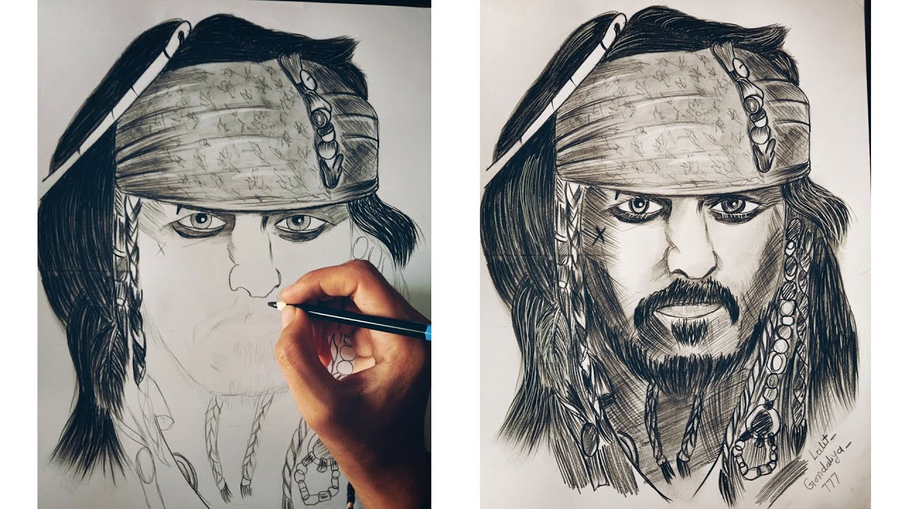 Drawing Captain Jack Sparrow Step By Step | Drawing For Beginners -How ...