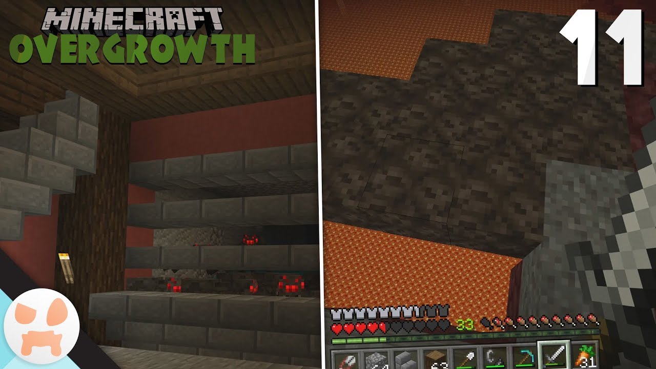 A VERY BAD NETHER! | Minecraft Overgrowth Episode 11 | Bedrock 1.8 Lets ...