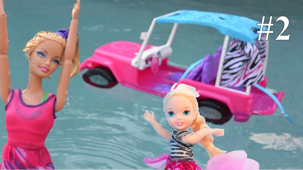 Barbie Pool Babysitting Car Adventure #2 Annia and Elsia Toddlers ...