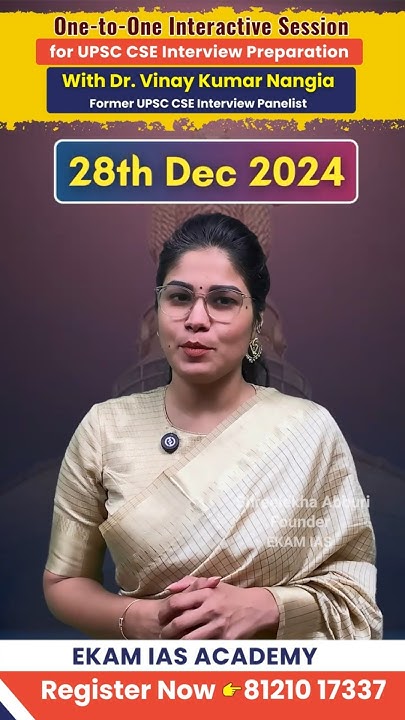 One-to-One Interactive Session with Dr. Vinay Kumar Nangia, Former UPSC CSE Interview Panelist ...