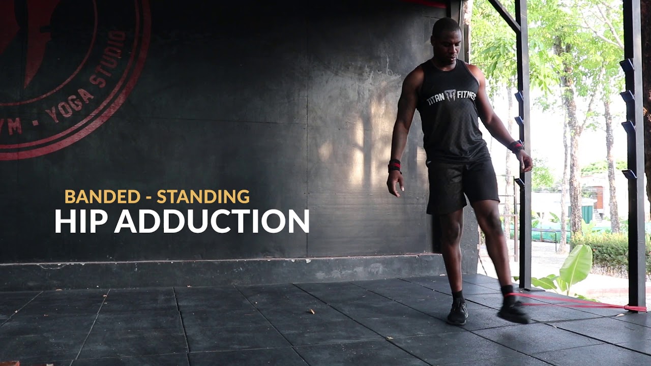 Standing Hip Adduction (Banded) - YouTube