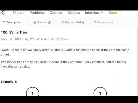 Leetcode 100. Same Tree - Arabic - YouTube