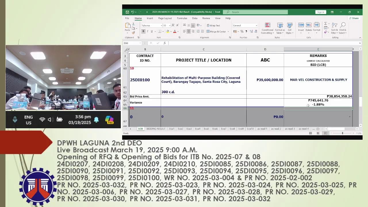 Procurement Livestream for DPWH Laguna 2nd DEO on March 12, 2025 - YouTube