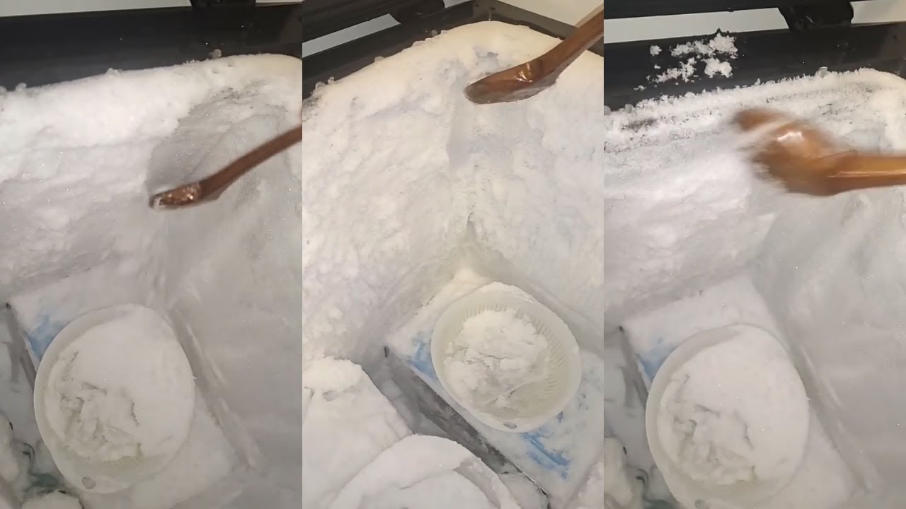 Freezer Frost Powdery Ice Scraping | Fluffy Ice Eating | Soft Ice ...