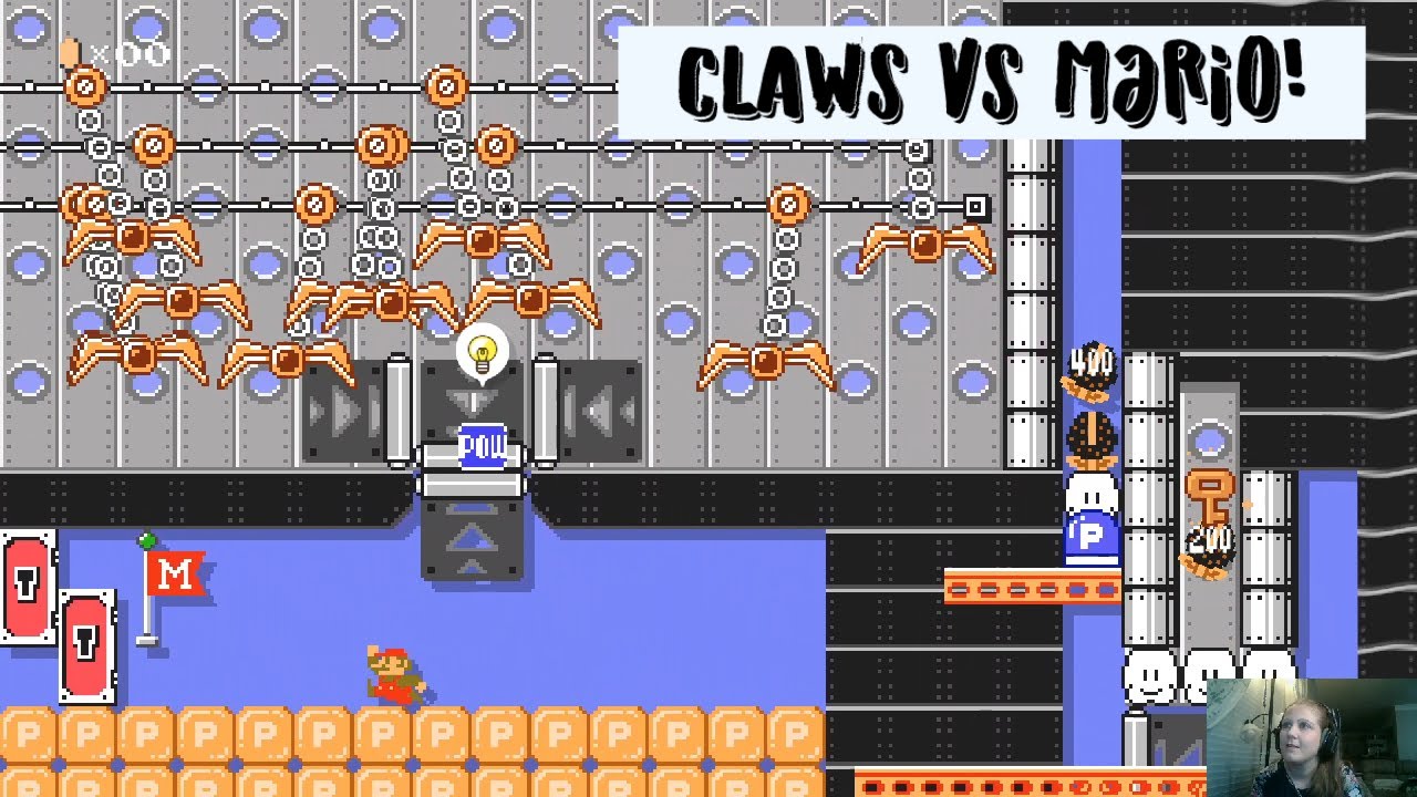 Mario VS the CLAWS! Who wins today! Super Mario Maker 2 Levels with GLO ...