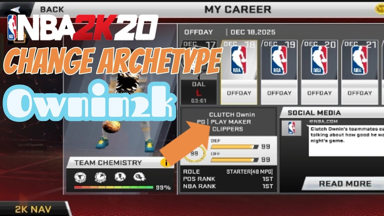 Change Archetype NBA 2K20 | jd mod menu | ownin2k - YouTube