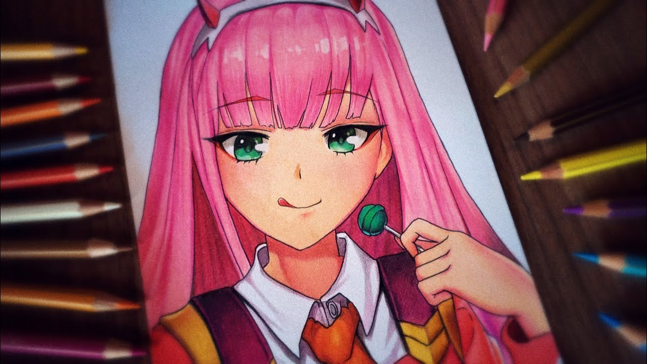 Drawing Zero Two _ DARLING in the FRANXX - YouTube