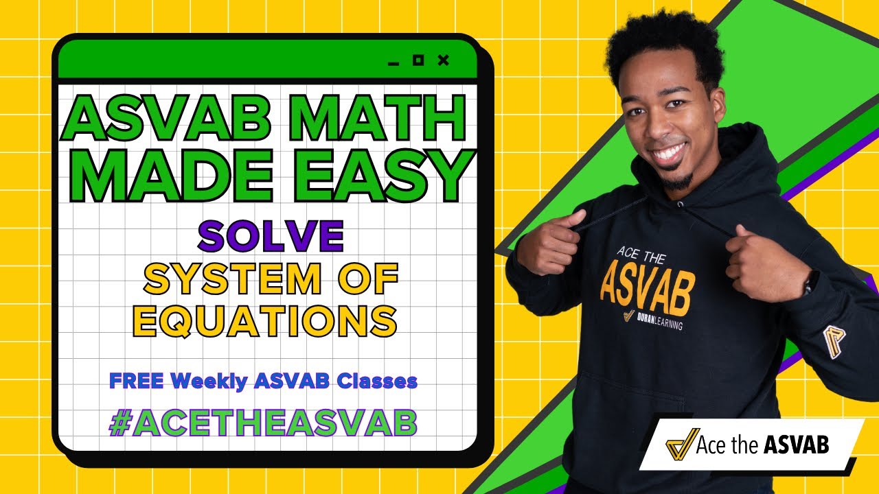 ASVAB Math Practice: Practice Test System of Equations Problem - YouTube