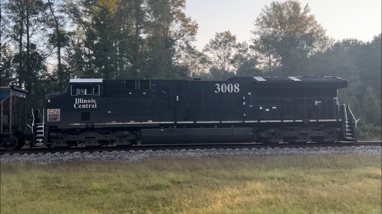 Railfanning Hattiesburg, MS Area 9/17/22 ft. CN 3008 (IC Heritage), NS Whiteface Dash 9, and ...