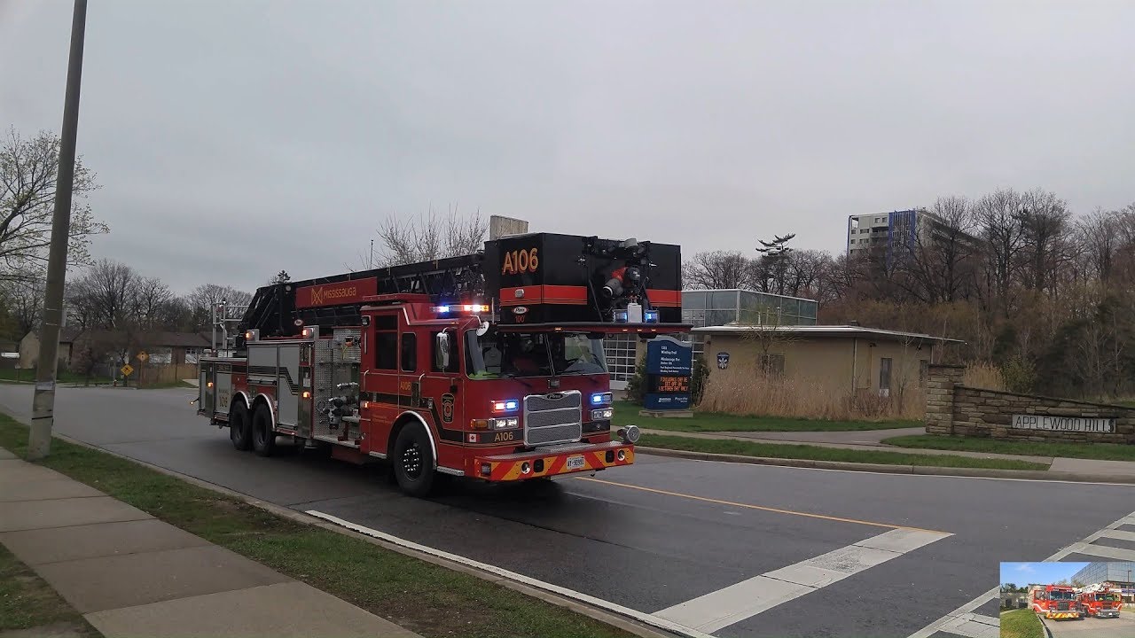 *LOUD* |4K| Mississauga Fire NEW Aerial 106 Responding - YouTube