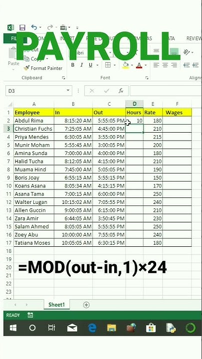 Manage Payroll In Excel Short Shorts Excel Exceltips Excelworld Payroll Youtube 