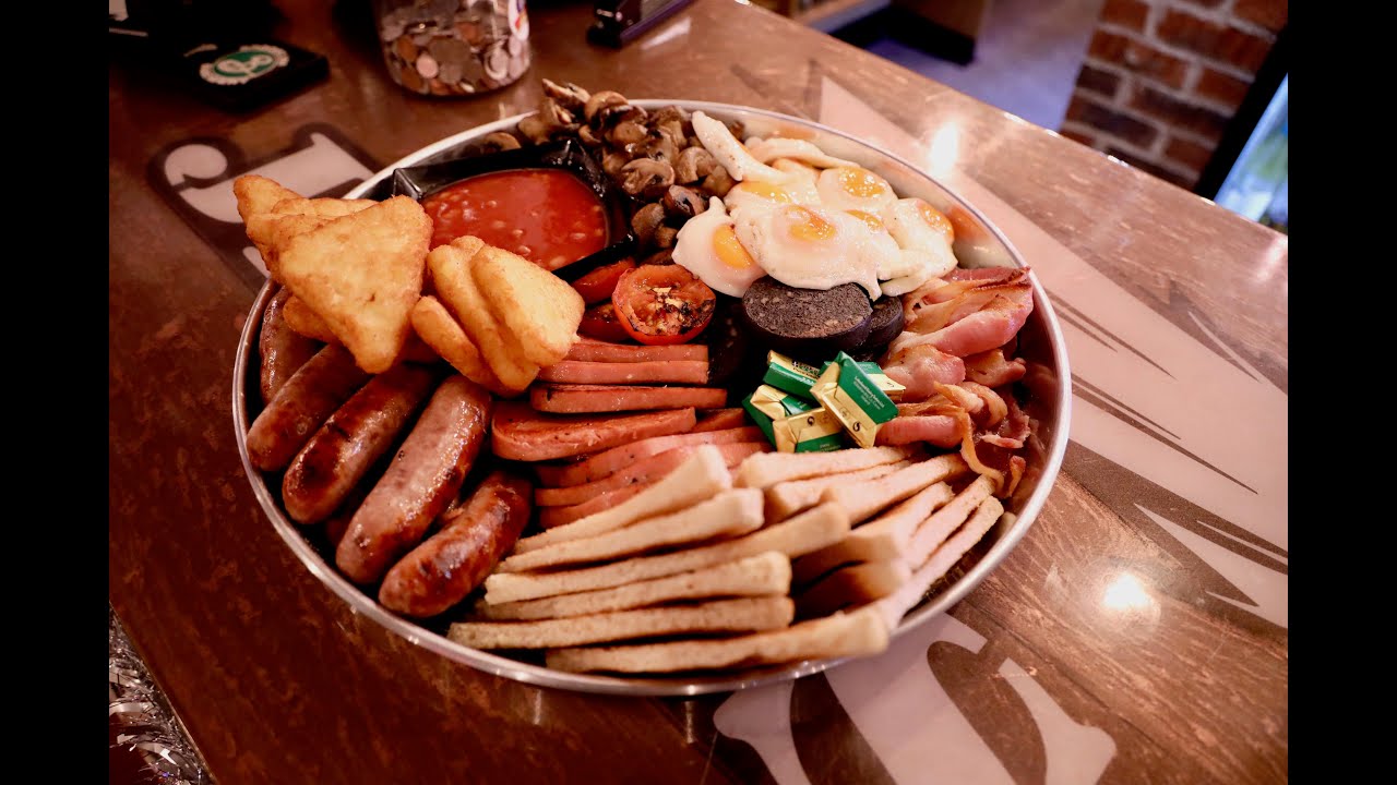 BEARD MEATS FOOD TRY'S OUR BREAKFAST CHALLENGE | Jem Speed Vlog - YouTube