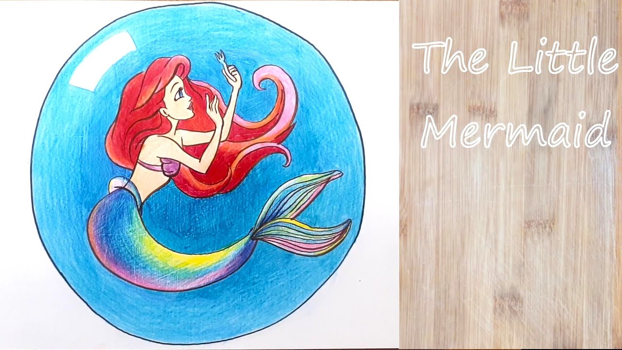 How to Draw The Little Mermaid / Kids Drawing Ariel - YouTube