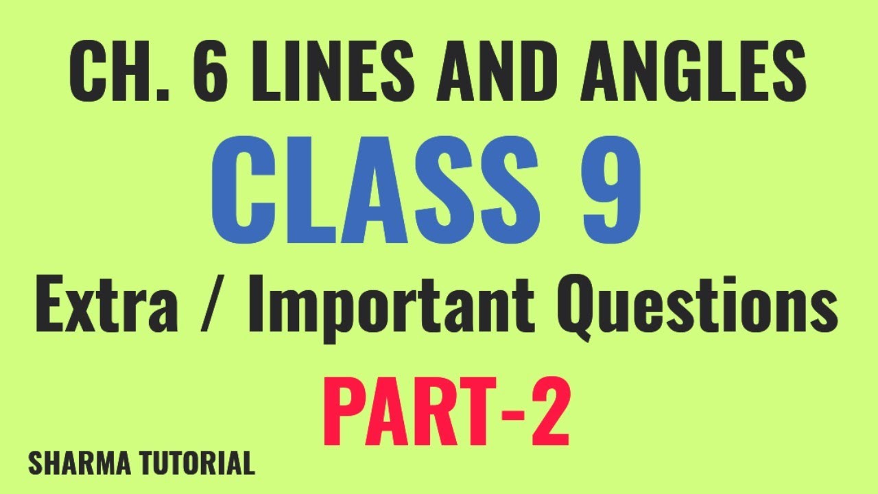 Extra questions for class 9 Maths chapter 6 | Lines and angles class 9 ...