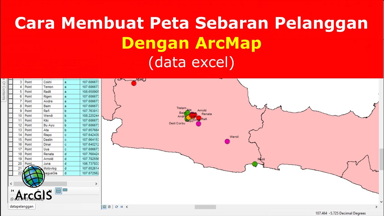 ArcGIS | Cara Membuat Peta Sebaran Pelanggan Dengan ArcMap - YouTube