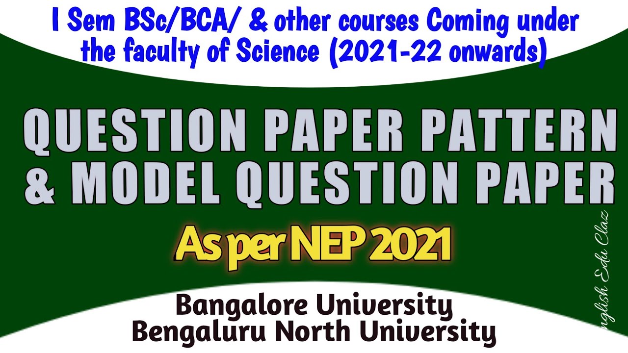 Model question Paper & QP.Pattern: BSc/BCA 1st Sem - YouTube
