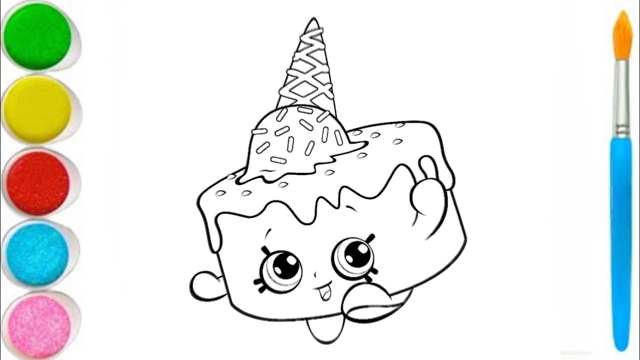 Cute Ice cream Cake Drawing, Coloring for Kids and Toddlers 🍦🎂 | Easy ...