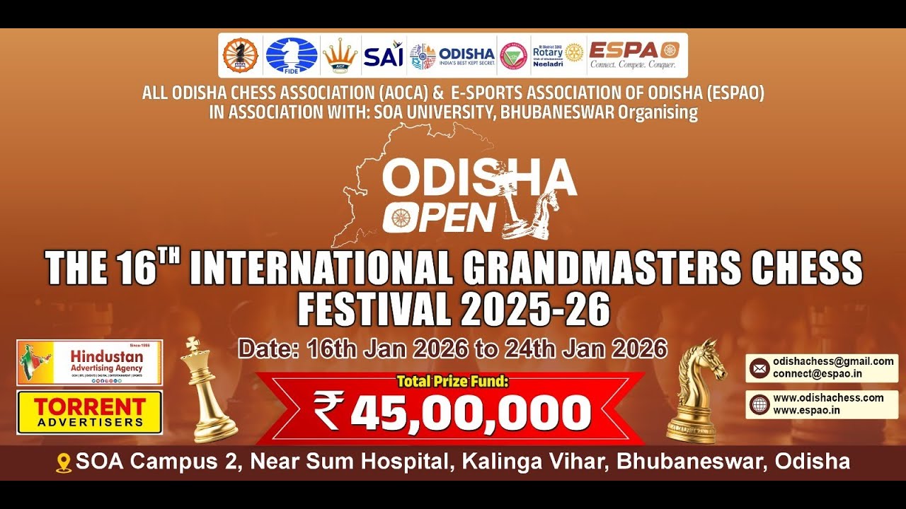 THE 16TH INTERNATIONAL GRANDMASTERS CHESS FESTIVAL 2025-26 - YouTube