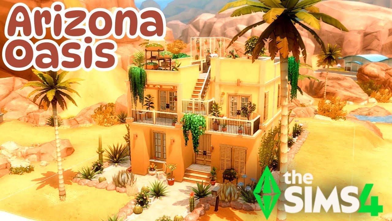 Arizona Oasis Home 🌵 The Sims 4 Speed Build - YouTube