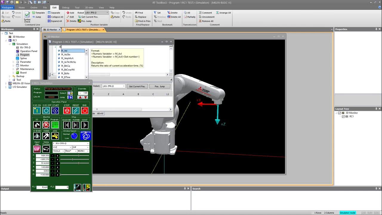 Mitsubishi Melsoft RT Toolbox:Creating and simulate project basic Robot ...