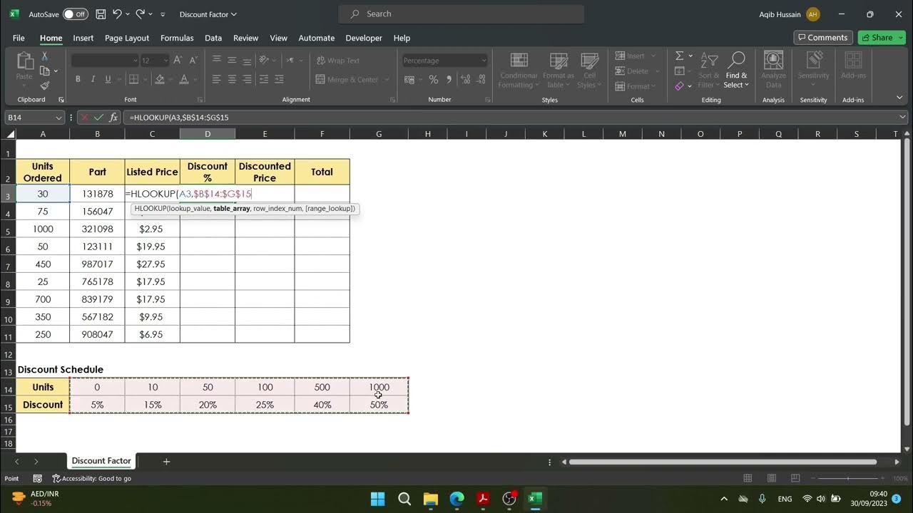 HLOOKUP in Microsoft Excel | Find Data in Rows in Excel - YouTube