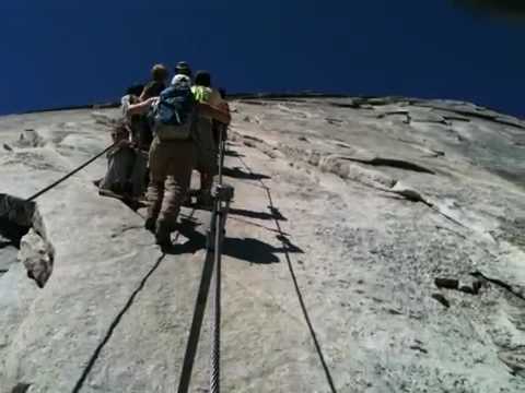 Climbin' the chain! Half-dome style - YouTube