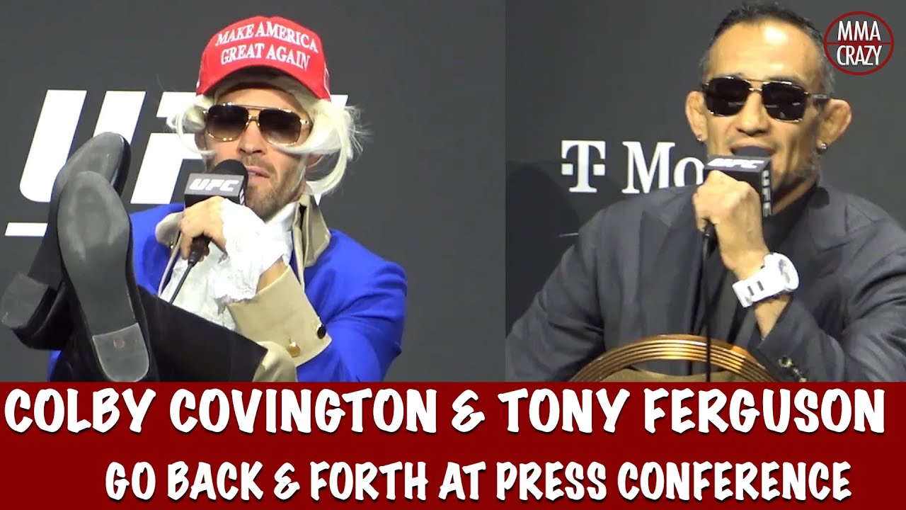 Hilarious Colby Covington & Tony Ferguson back & Forth argument at UFC ...