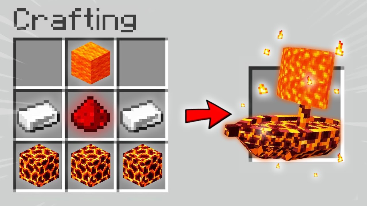 HOW TO CRAFT *SECRET* LAVA BOAT IN MINECRAFT ? NEW CRAFTING RECIPES ...