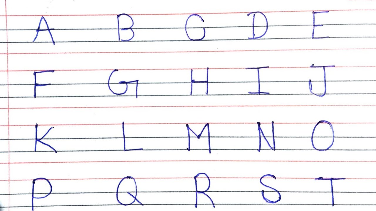 Alfabet capital letter ABCD capital letter good hendwriting - YouTube