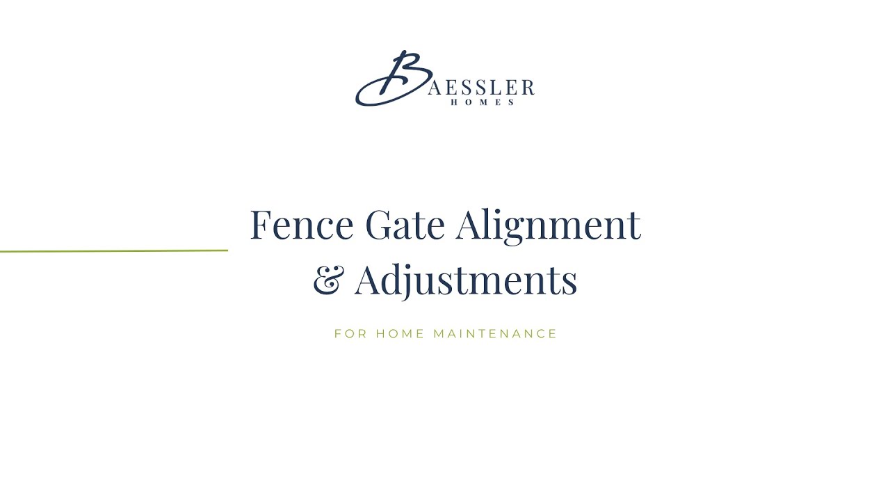How-to — Fence Gate Alignment & Adjustments - YouTube