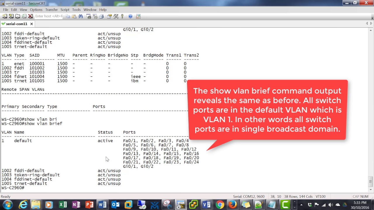 Cisco CCNA Catalyst Switch Default VLAN Configuration - YouTube