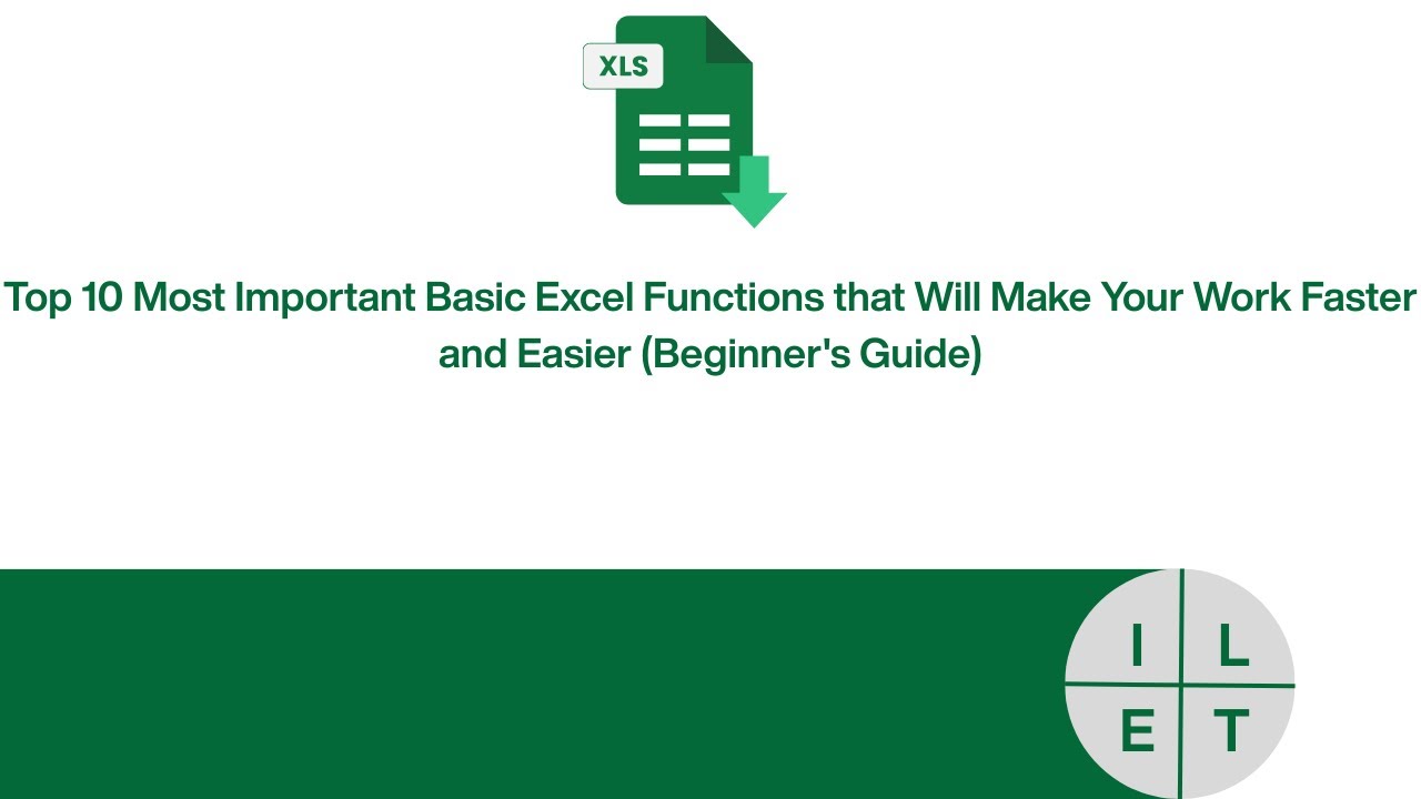 Top 10 Most Important Excel Functions That Will Make Your Work Faster and Easier - YouTube